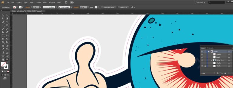 How To Create A Sticker Cut Path In Adobe Illustrator - BrunelOne Blog